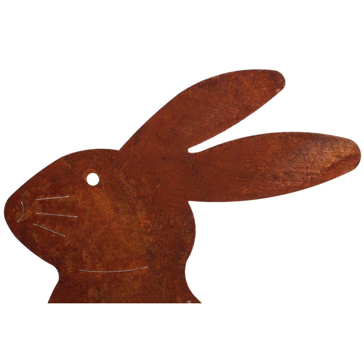 Hasen Set aus Metall - Edelrost - Höhe 30 & 20 cm - 2 Teilig - Osterh